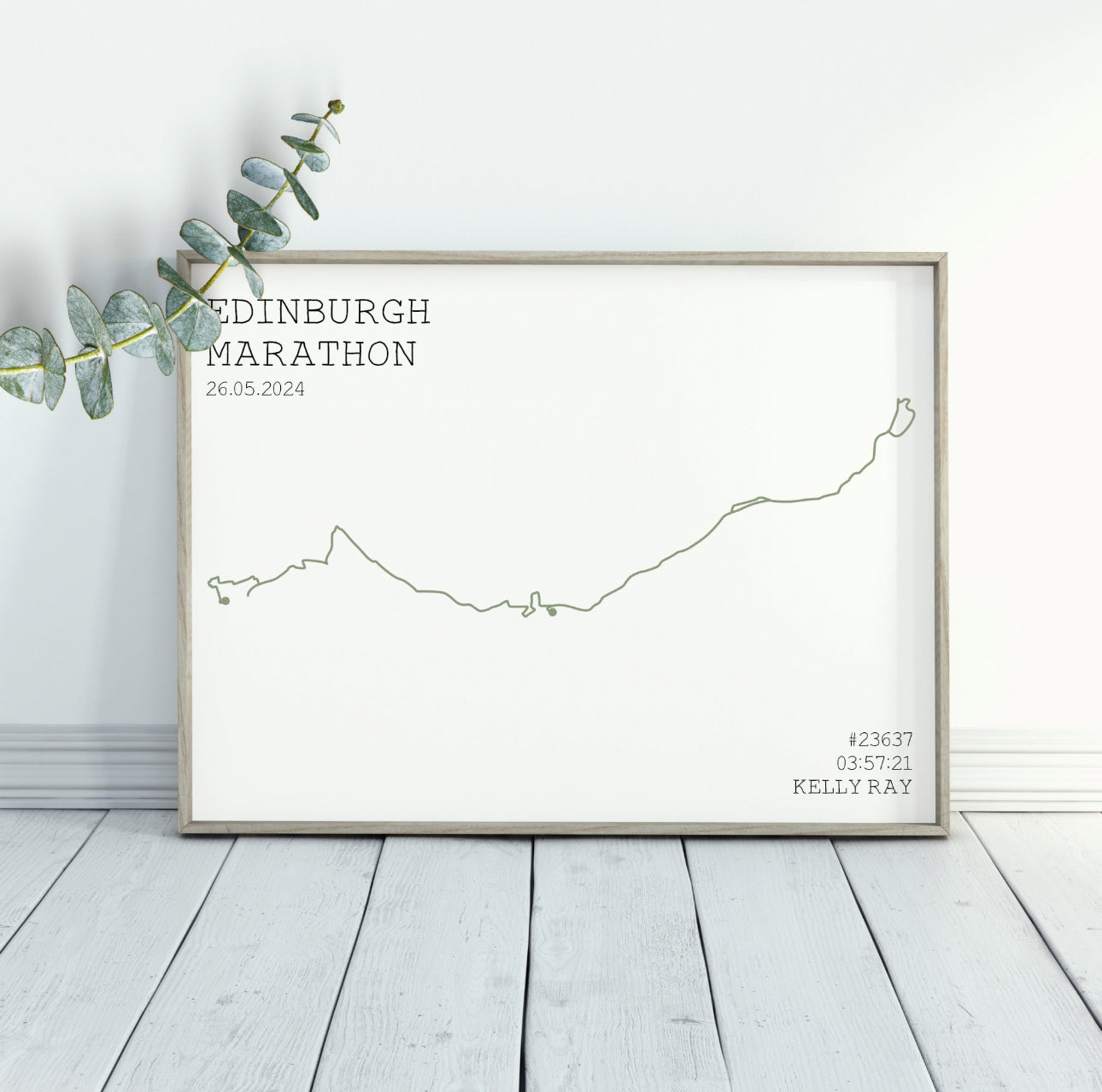 Personalised Edinburgh Marathon Route Print – prettilyprintedx